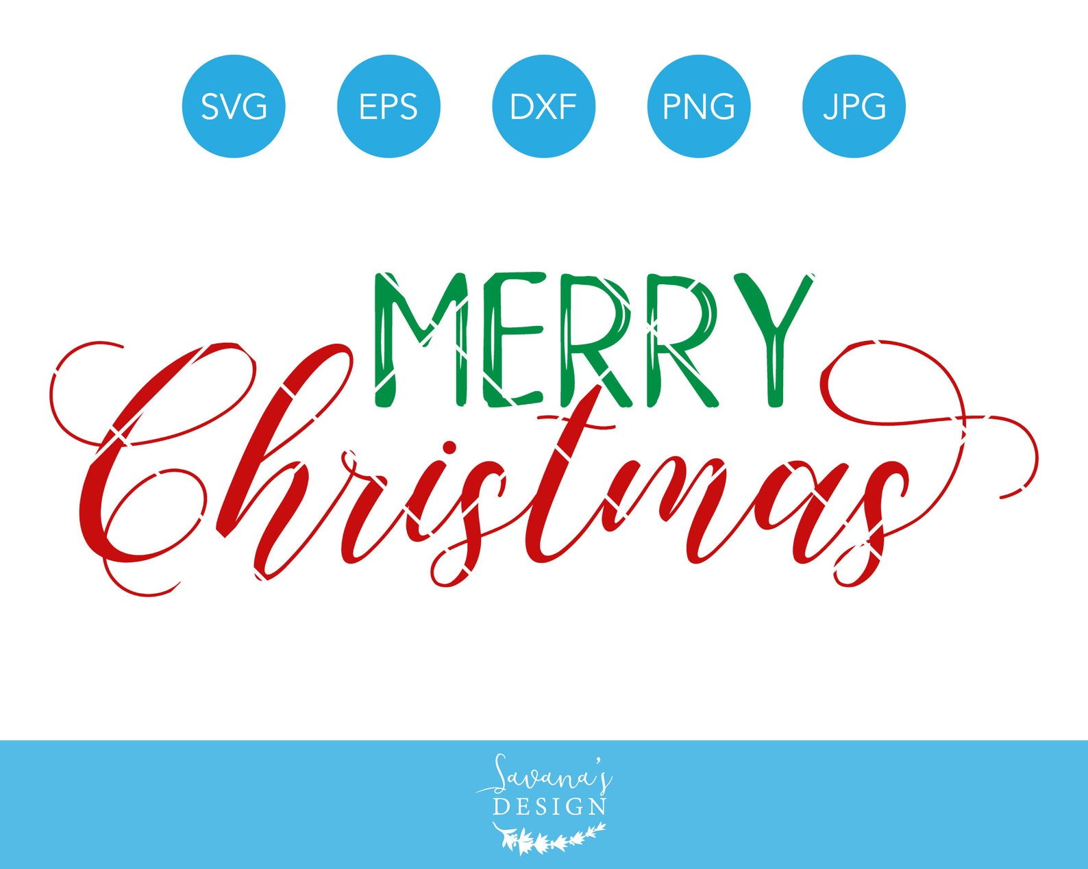 Simple Merry Christmas Words Cut File | Pro World